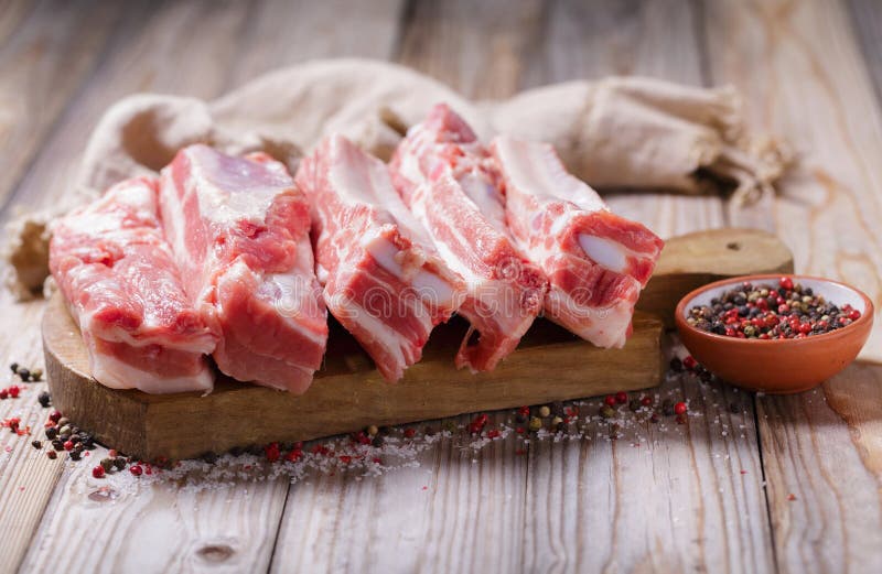 Fresh Red Pork Minced Meat Texture Close Up. Stock Image - Image of ...