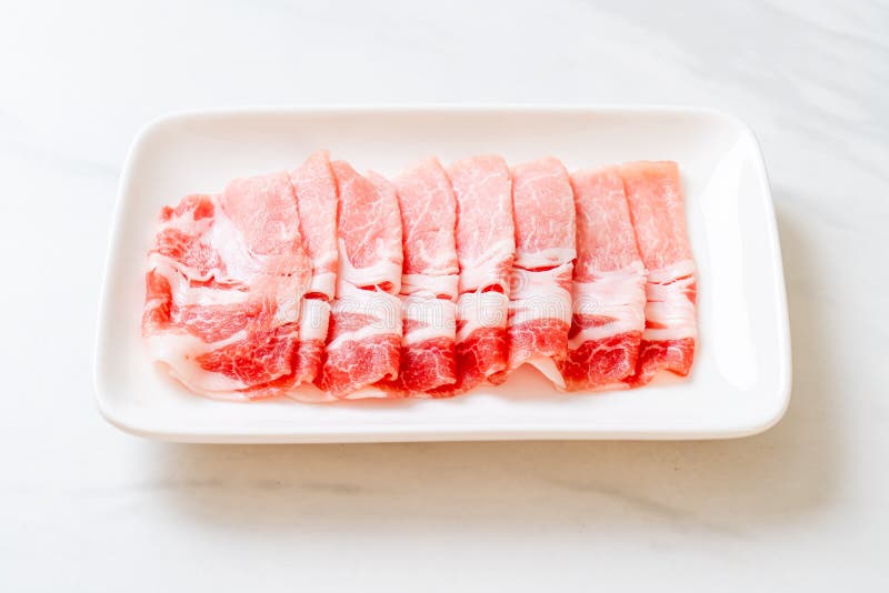 Fresh pork sirloin sliced stock photo. Image of cooking - 188734074