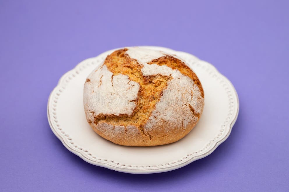 Fresh Portuguese Corn Bread Broa on Small Dish Stock Photo - Image of ...