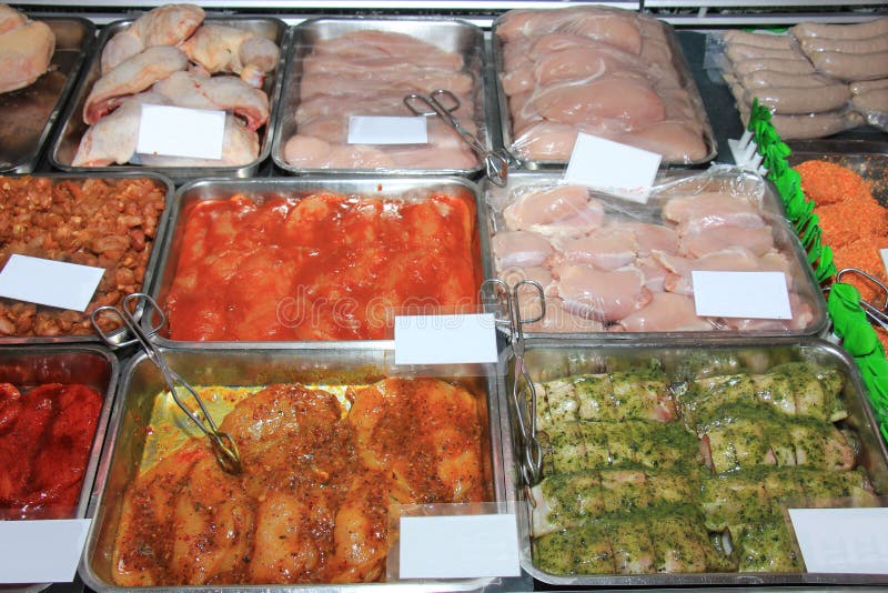 Fresh Meat and Poultry Products Sold in a Grocery Store Editorial Stock ...