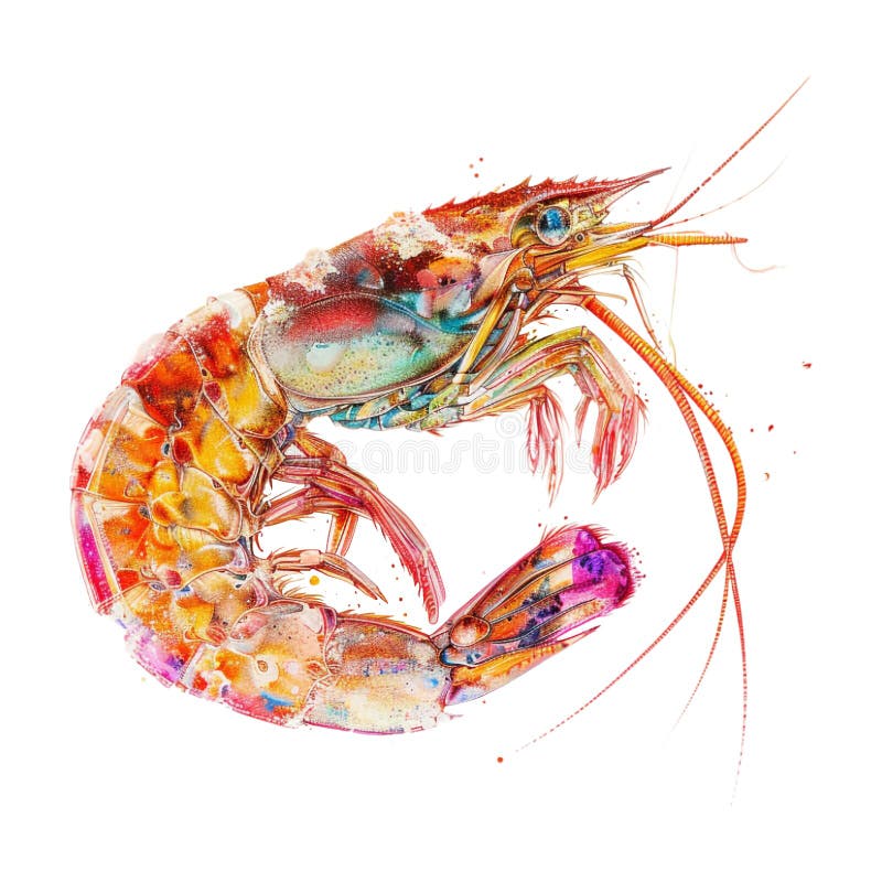 Fresh Prawn on Transparent Background - Ai Generated Stock Illustration ...
