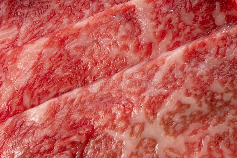 Fresh Premium Rare Slices Wagyu Beef with Marbled Texture. Stock Image ...