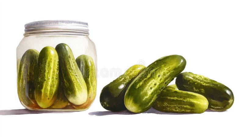 Pickle Time Week Fresh and Preserved Cucumbers - Pickling Concept for ...