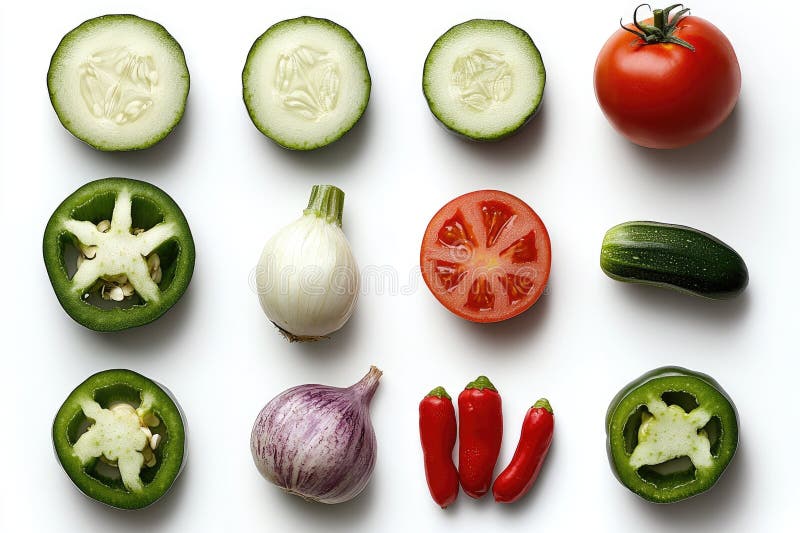Fresh Produce: a Collection of Vegetables Set Against a White Backdrop ...