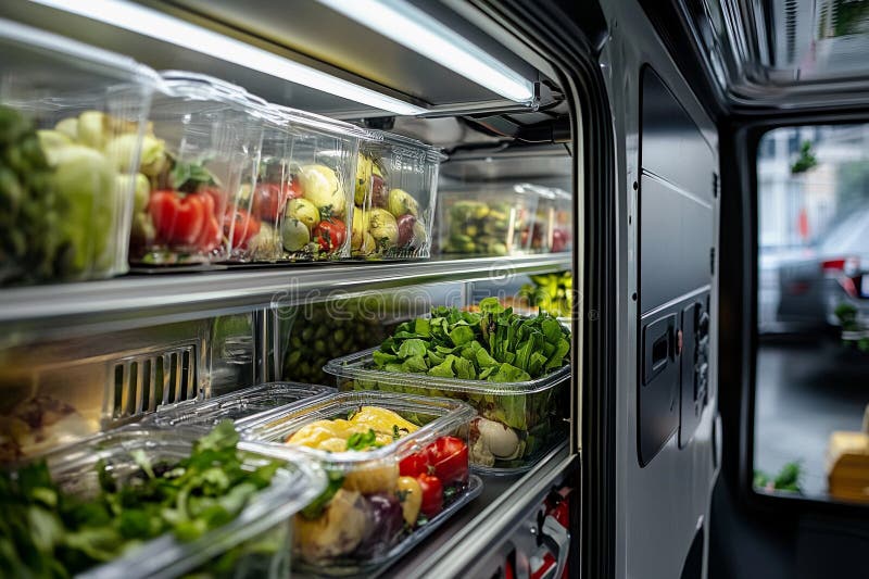 Fresh Produce Display Inside a Modern Refrigerated Storage Container on ...