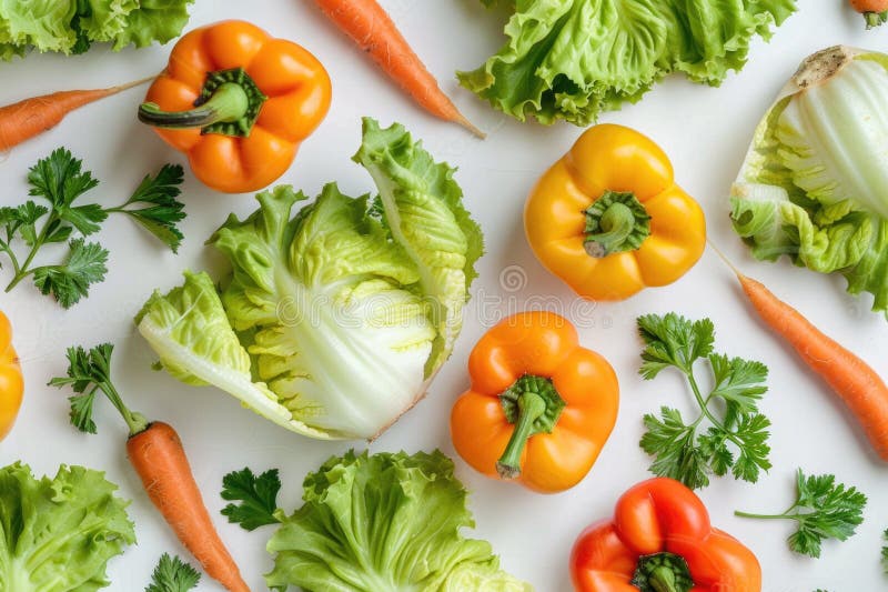Fresh Produce on Display, a Variety of Colorful Vegetables Stock Photo ...