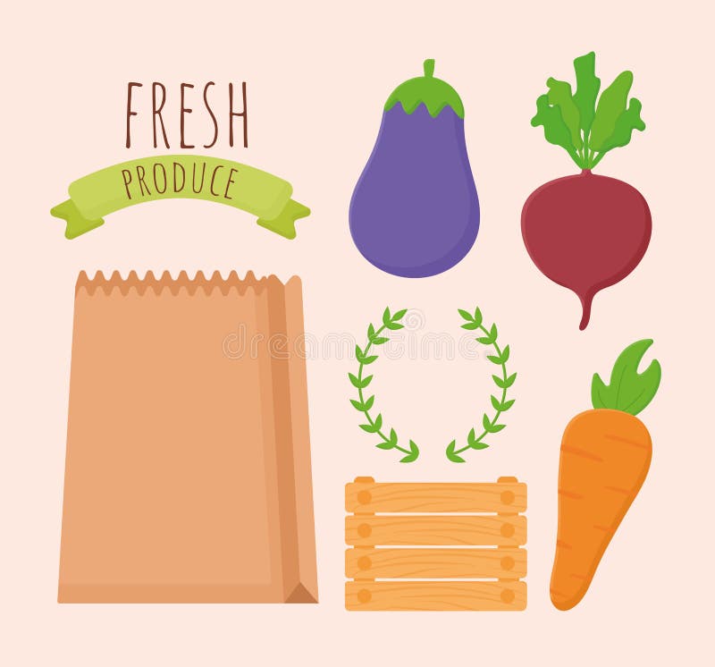 Fresh produce poster stock vector. Illustration of vector - 229026695