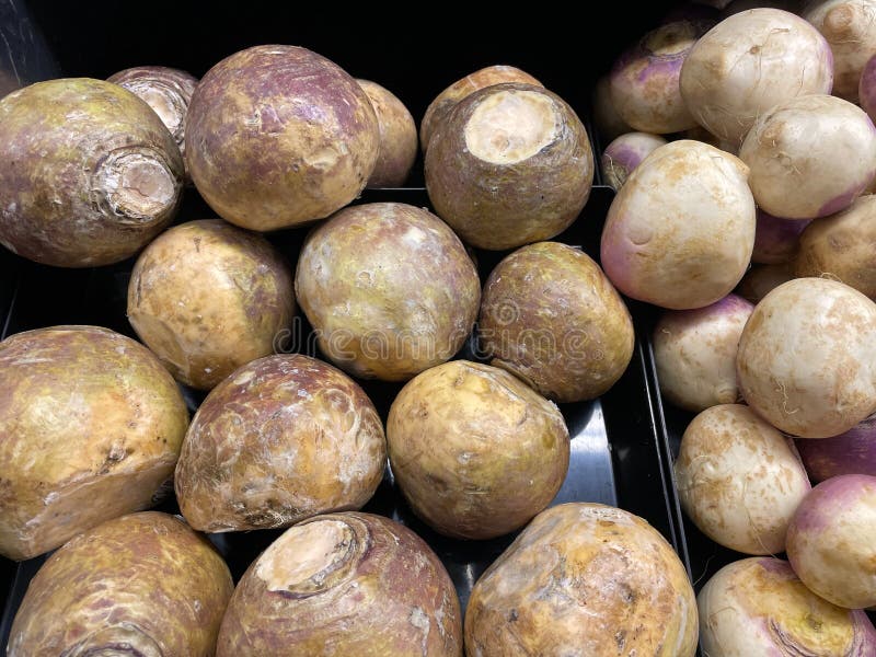Fresh Produce Rutabaga on Display Stock Image - Image of colorful ...
