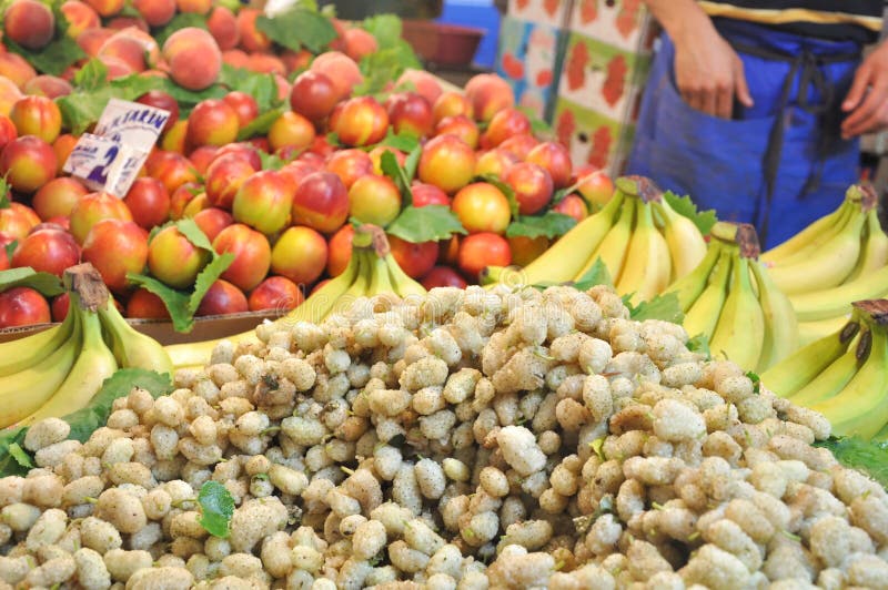 Fresh produce table stock image. Image of peanut, nectarine - 9921145
