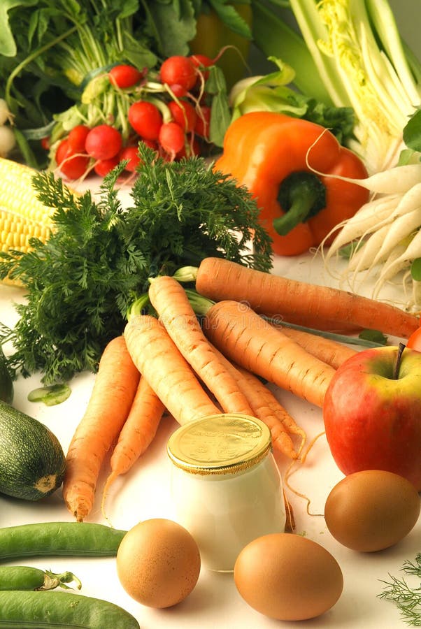 Fresh products and yoghurt stock image. Image of blancmange - 23702895