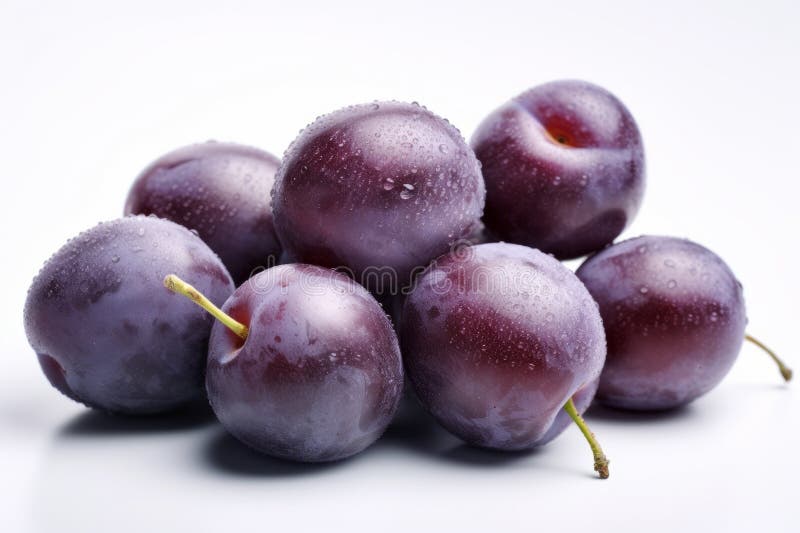 Fresh Prunes Fruit Solid Color Background Image Generative AI Stock ...