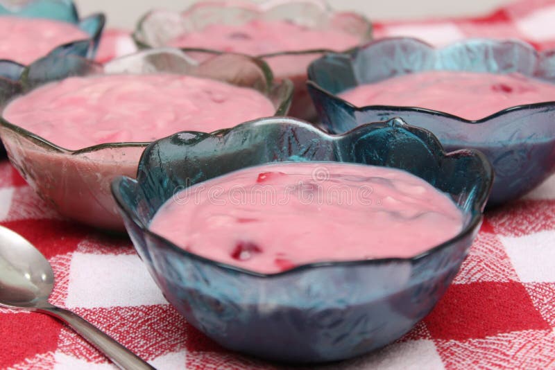 Fresh pudding in bowls stock photo. Image of fruit, grain - 121528154