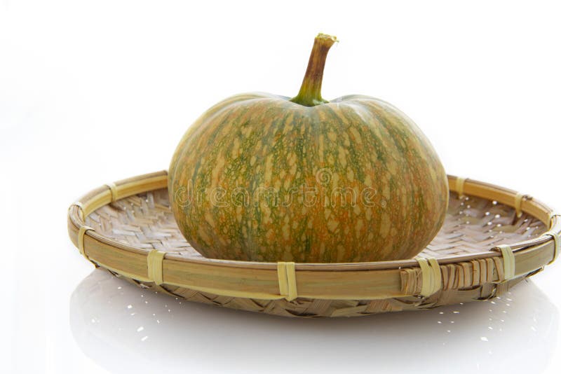Fresh, Pumpkin, Bamboo Woven, Bamboo Pan Stock Image - Image of basket ...
