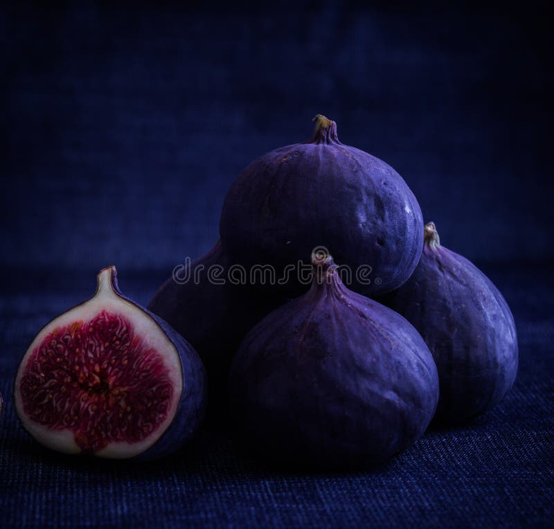 Fresh Purple Figs on a Gentle Purple Background Stock Image - Image of ...
