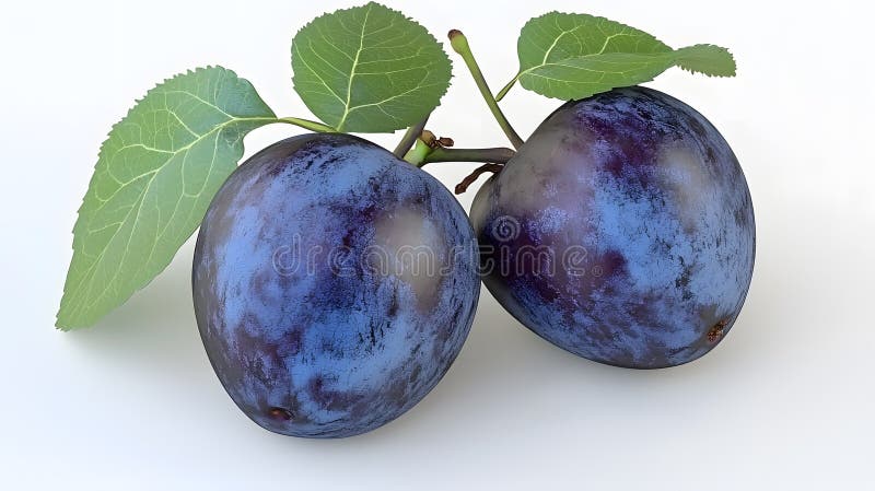 Fresh Purple Plums with Green Leaves Stock Image - Image of vegetation ...