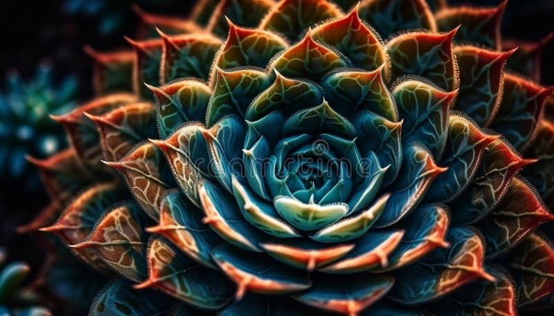 Fresh Purple Succulent Blossom in Natural Macro Magnification Generated ...