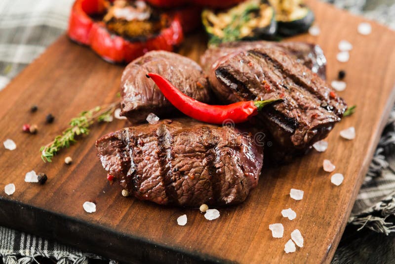 Expensive Pork Beef Steak in a Restaurant Stock Photo - Image of lamb ...