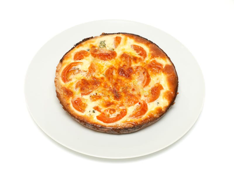 Fresh quiche on a plate stock image. Image of homemade - 18044429