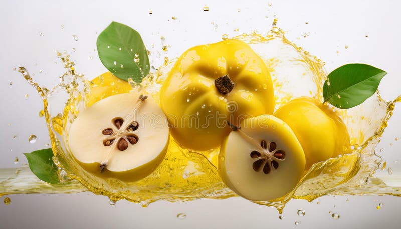 Quince splash vector stock vector. Illustration of cafe - 119966737