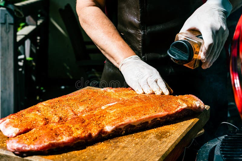 Fresh Rack of Raw Pork Spare Ribs Stock Image - Image of cooked, pepper ...