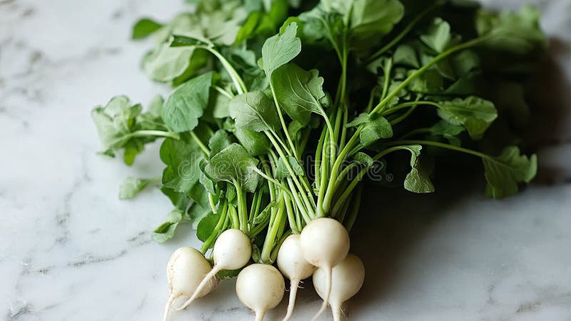 Fresh Radishes with Bright Green Tops. Stock Photo - Image of wooden ...