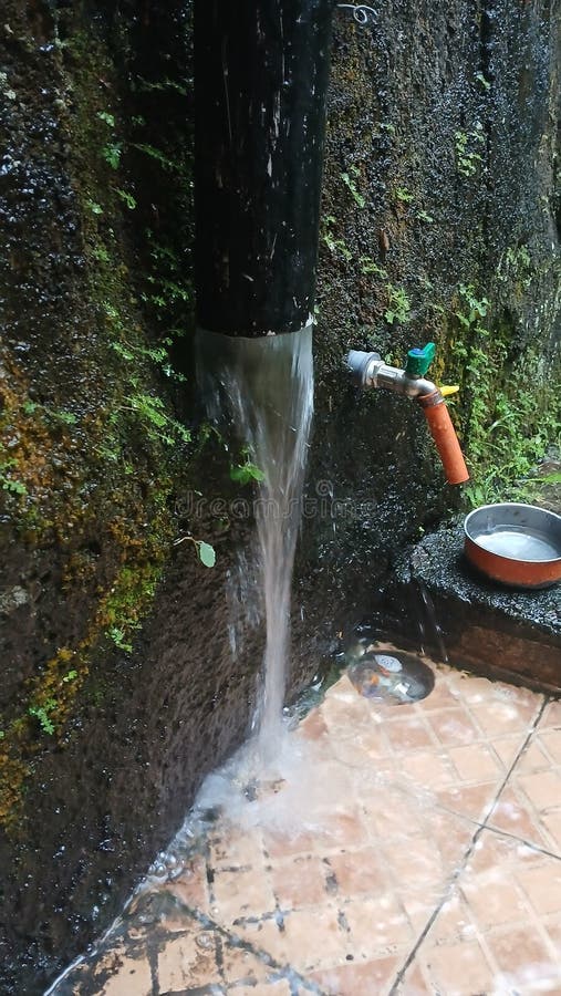 Fresh Raindrop through Plastic Pipe Stock Photo - Image of streaming ...