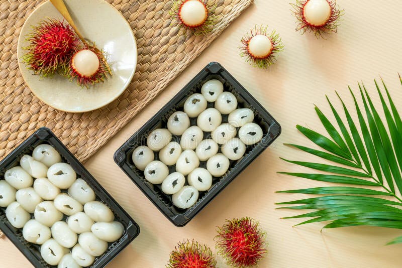 Fresh rambutan in box stock image. Image of fruits, rambutan - 181735925