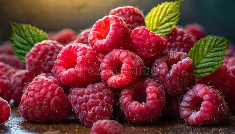 Fresh Raspberries Background.close Up Stock Illustration - Illustration ...