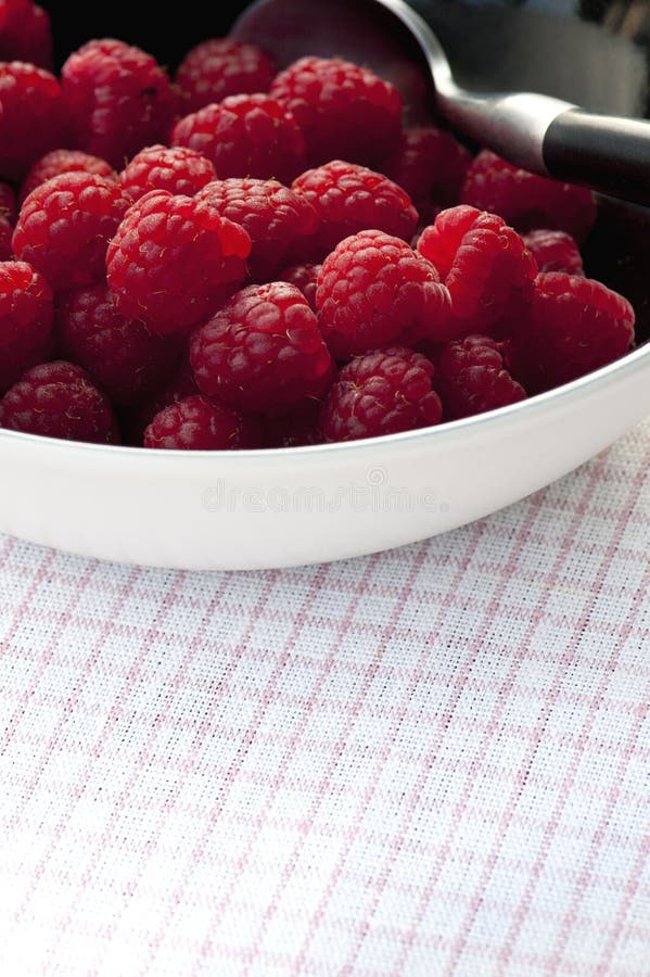 Fresh Raspberries in Black Bowl Stock Photo - Image of vibrant, food ...