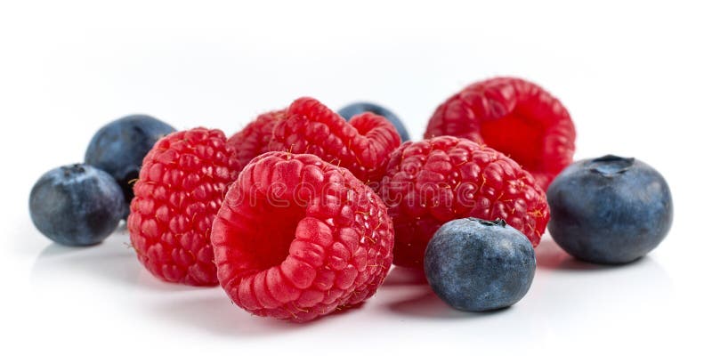 Fresh Raspberries and Blueberries Stock Photo - Image of natural ...
