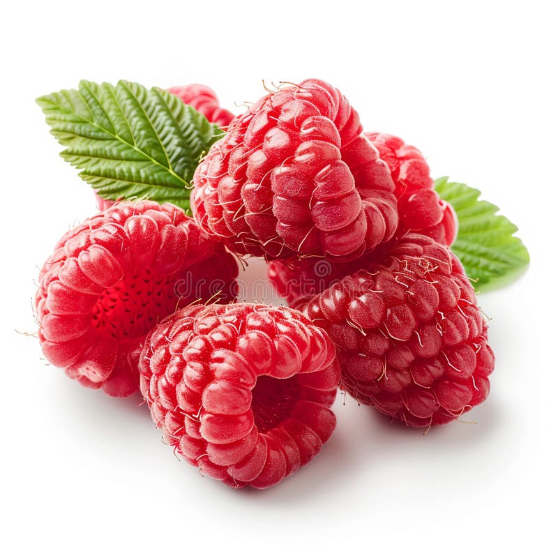 Fresh Raspberries Isolated White Background, Nutritious Snacking ...