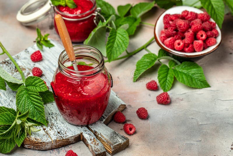 Fresh Raspberries Jam with Raspberry. Banner, Menu, Recipe Place for ...