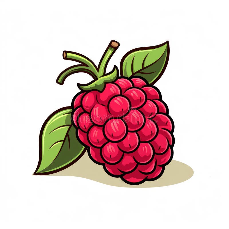 Fresh Raspberries on White Background AI Generated Stock Illustration ...