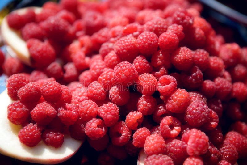 Fresh raspberry stock image. Image of juicy, dinner, color - 13393989