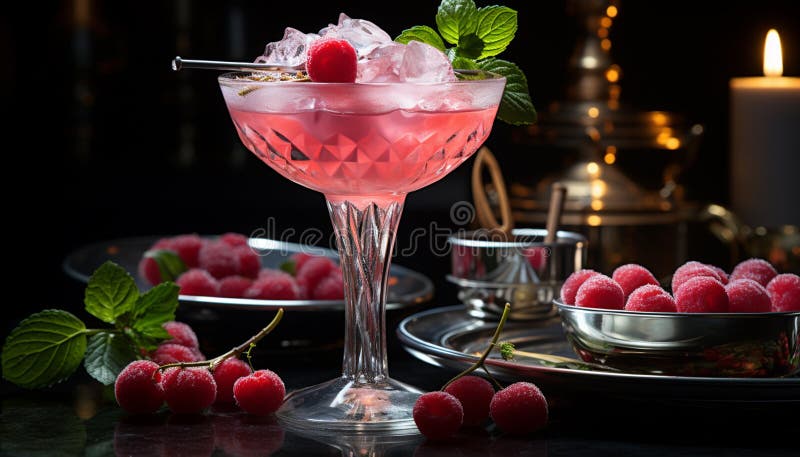 Fresh Raspberry Cocktail, a Sweet and Refreshing Summer Drink Generated ...