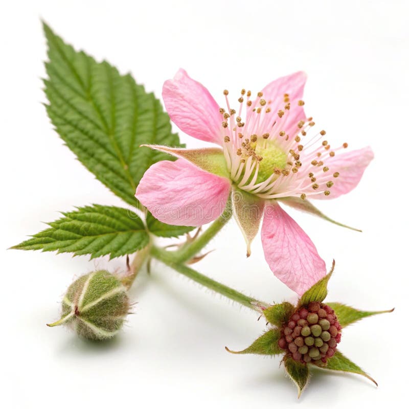 Fresh Raspberry Flower Isolated on Transparent Background Stock ...