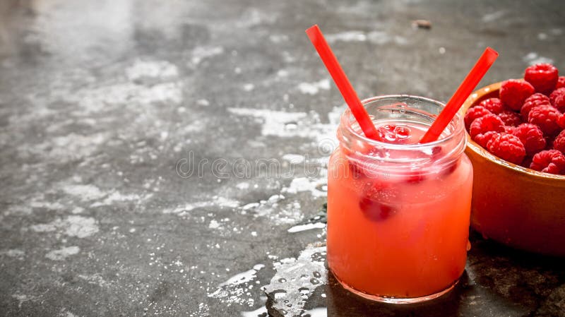 Fresh raspberry juice. stock photo. Image of pink, healthy - 76655968