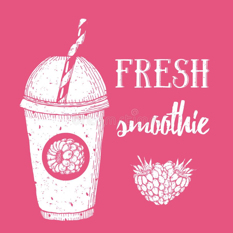 Fresh raspberry smoothie stock vector. Illustration of freshness - 70232687