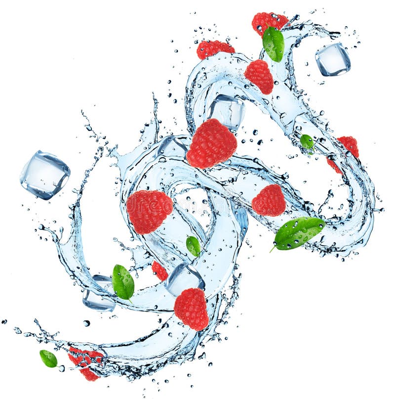 Fresh Raspberry with Water Splash Stock Photo - Image of food, health ...