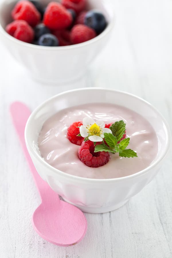 Fresh raspberry yogurt stock photo. Image of yoghurt - 25479032