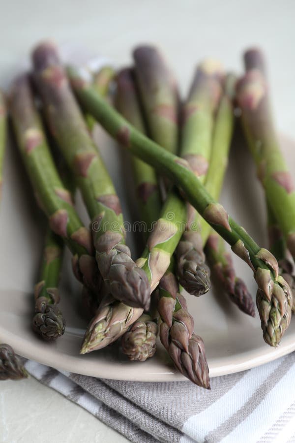 Fresh Raw Asparagus on Table, Closeup View Stock Image - Image of ...