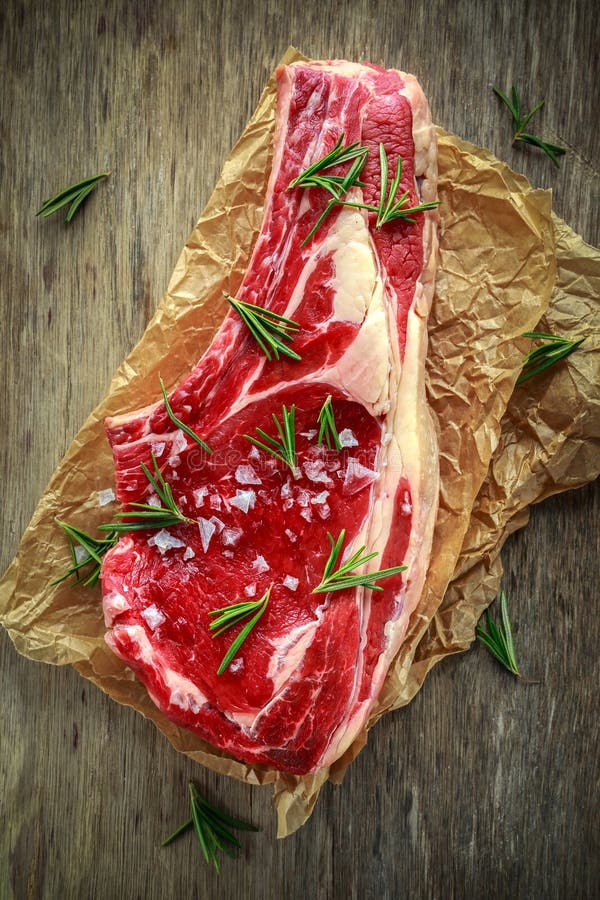 Fresh Raw Beef Bone Rib Roughly Choppid on on Baking Paper. Stock Photo ...