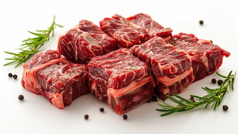 Fresh Raw Beef Short Ribs with Rosemary and Black Peppercorns Stock ...