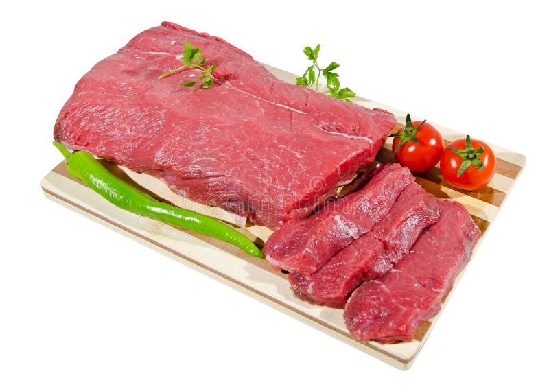 Fresh Butcher Block Raw Beef for Steak House Stock Image - Image of ...