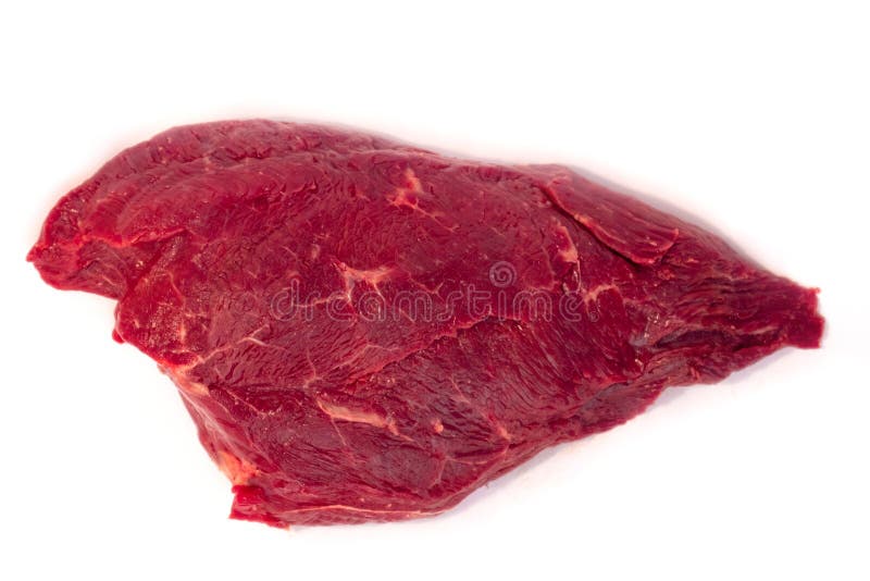Fresh Raw Beef Steak Isolated on White Background. Close Up Raw Meat ...