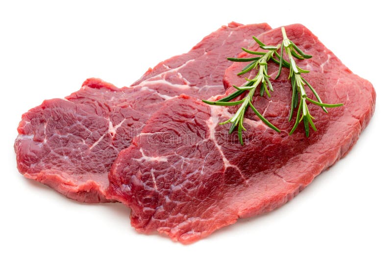 Fresh Raw Beef Steak on White. Stock Photo - Image of rump, ingredient ...