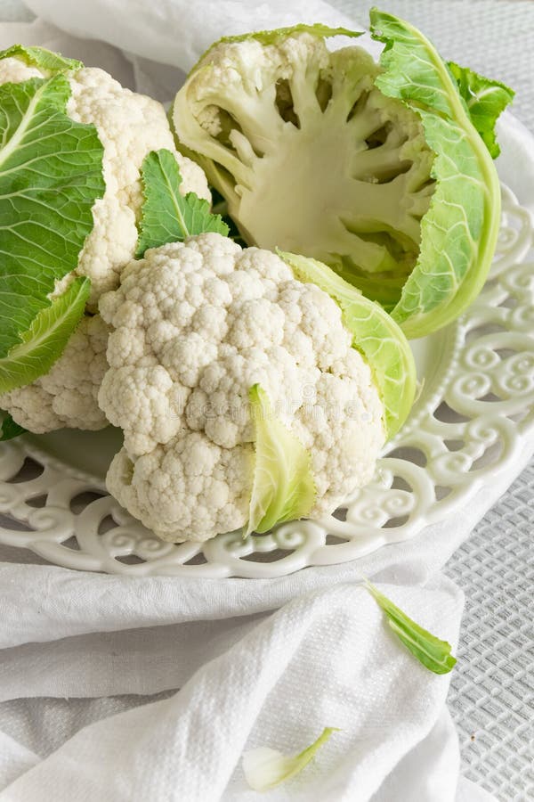Fresh Raw Cauliflower, Vegetable Ingredient, Healthy Eating Concept ...