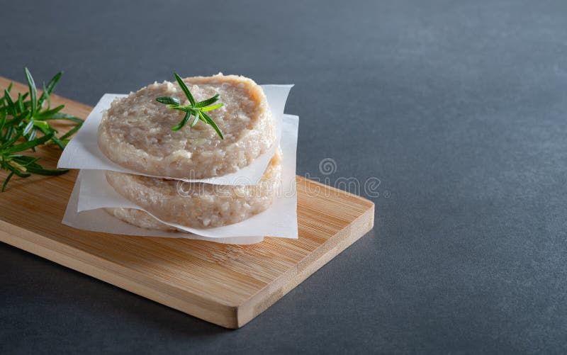 Fresh Raw Chicken Cutlets on a Grey Background Stock Photo - Image of ...