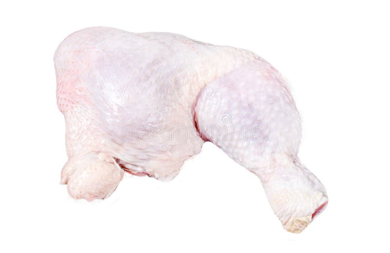 Fresh Raw Chicken Leg. Isolated on White Background, Top View. Stock ...