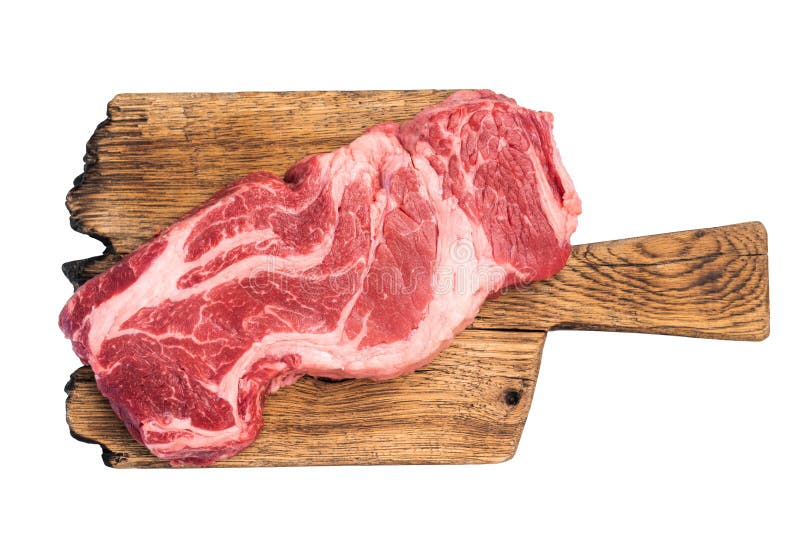 Fresh Raw Chuck Eye Roll Steak, Beef Meat Isolated on White Background ...